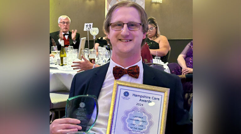 Chef of the Year Award for Luke at Hampshire Care Awards - The Carer